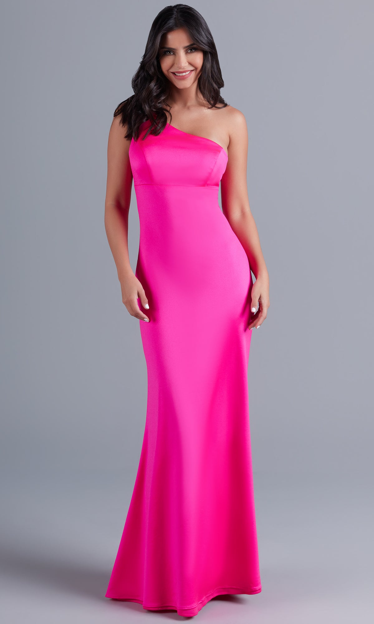One-Shoulder Long Shimmer Formal Prom Dress