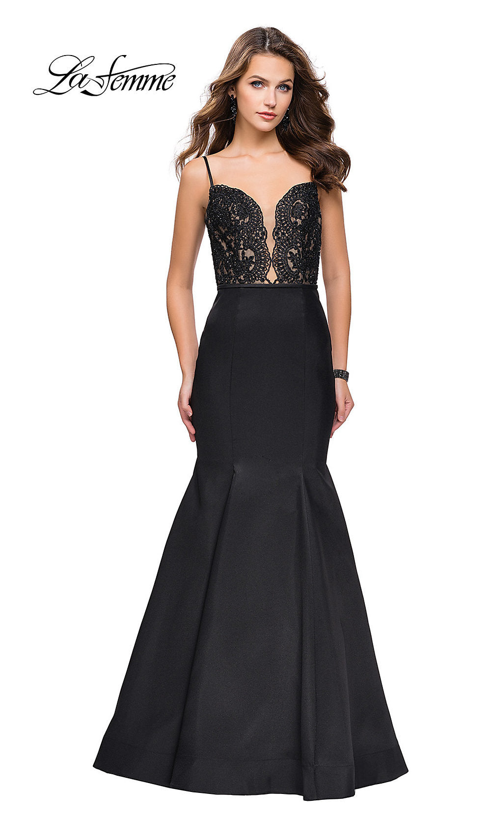 Long Spaghetti-Strap Mermaid-Style Prom Dress
