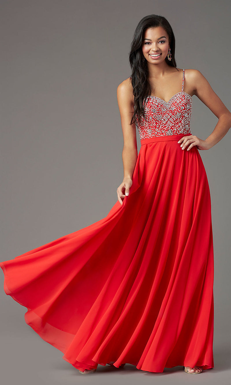 PromGirl Strapless Long Formal Prom Dress with Beads