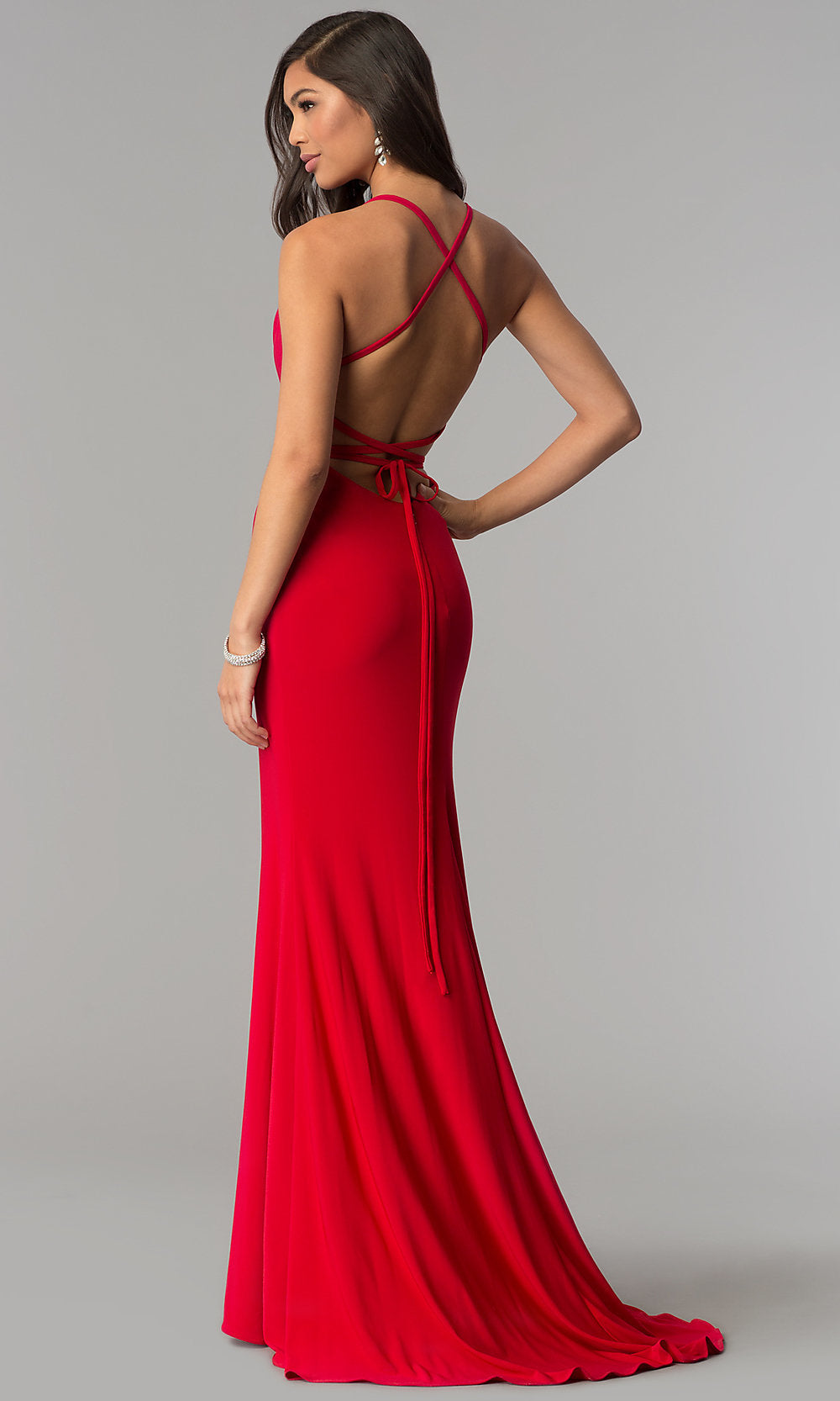 Square-Neck Long Prom Dress with Open Back