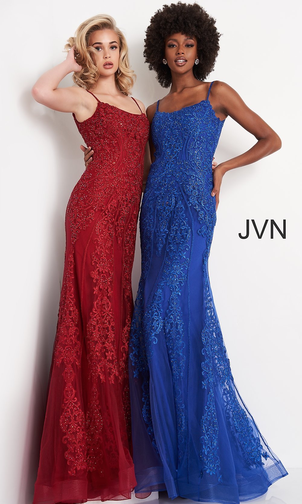 JVN by Jovani Corset-Bodice Long Formal Dress